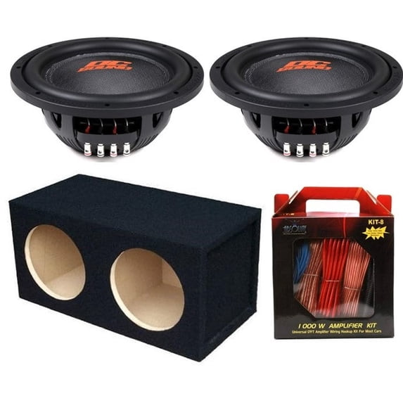 2 DC Sound DSW2500 12" Shallow-Mount Subwoofer 2500W + Enclosure Box ...