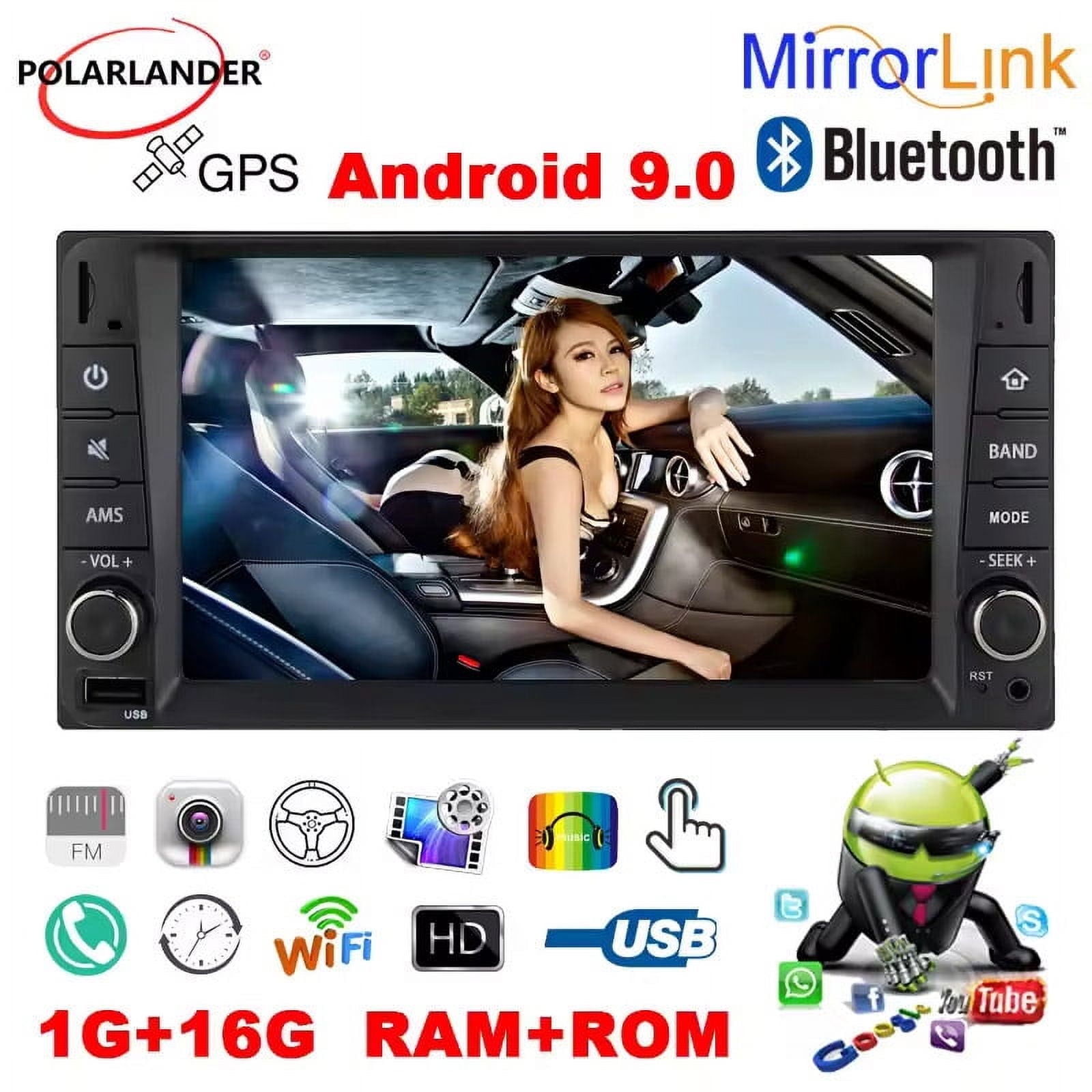2 DIN 7 Inch IOS Android 9.0 Wifi Car Radio USB Mp5 Touch Screen Recorder GPS FM Bluetooth 4.0 ...