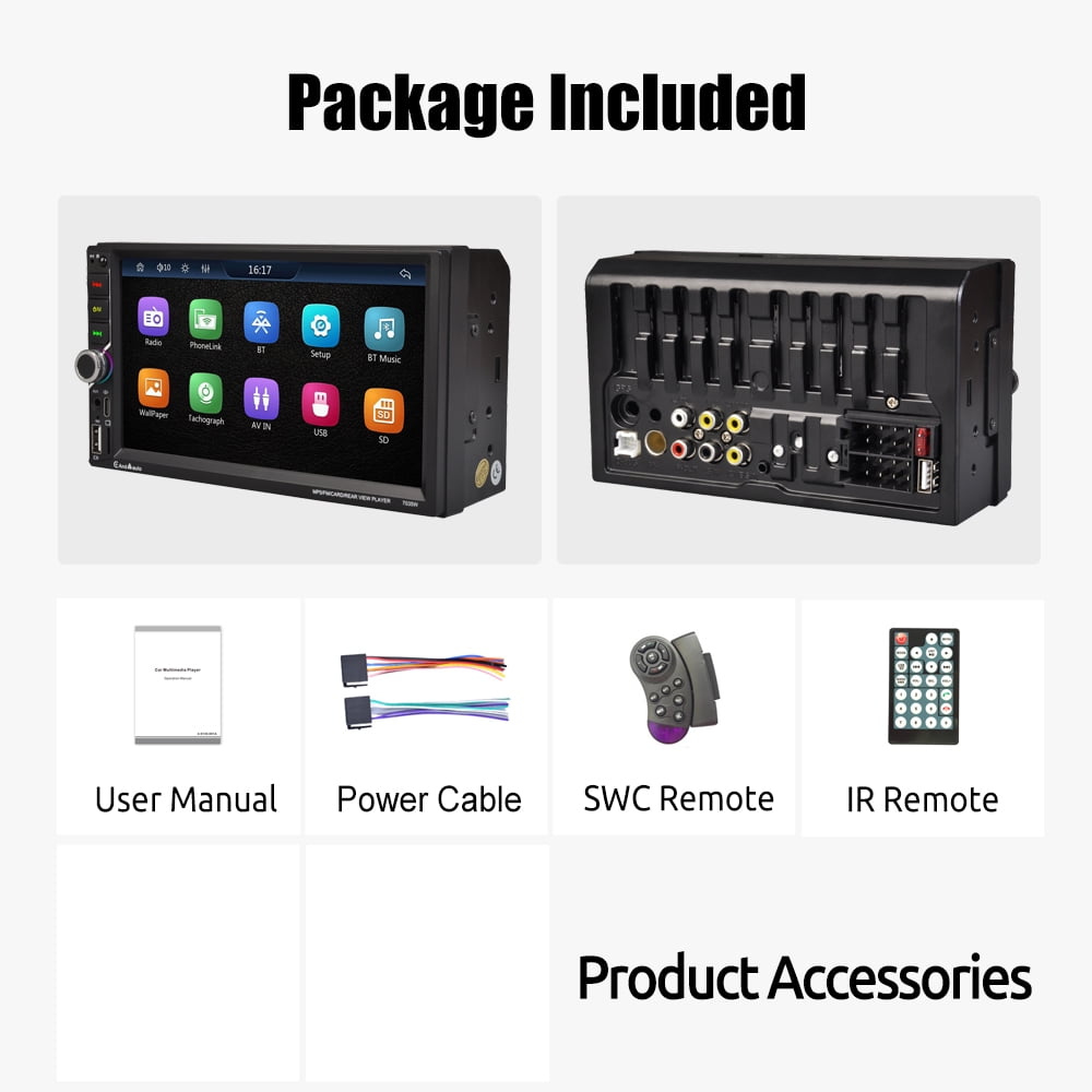 2 DIN 7 Inch IPS Touch Screen Apple Carplay Android Auto Car Stereo ...