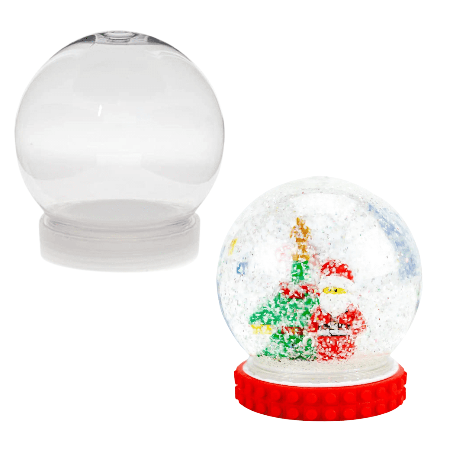 (2) DIY Clear Snow Globes Plastic Fillable Water Globe with Screw Off ...