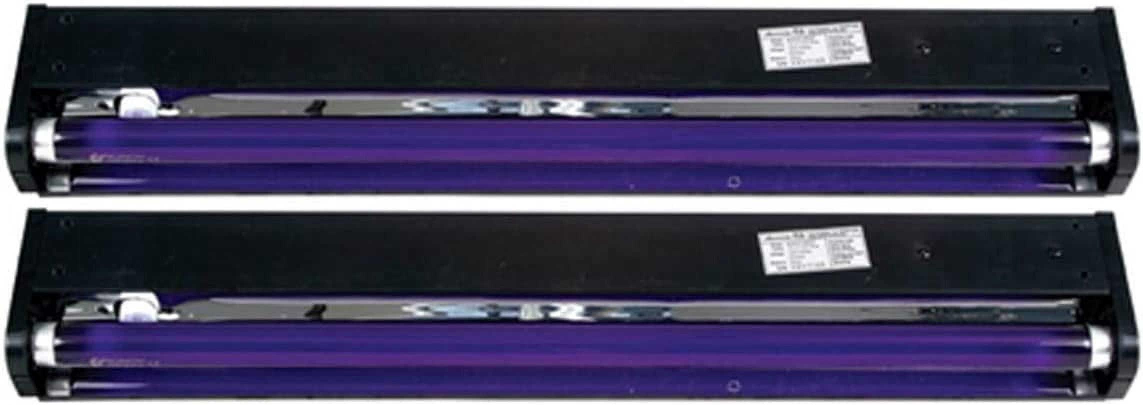 2 DJ BLACK-24BLB 24" UV Black Pro Blacklight Dorm Party Light Fixtures ...