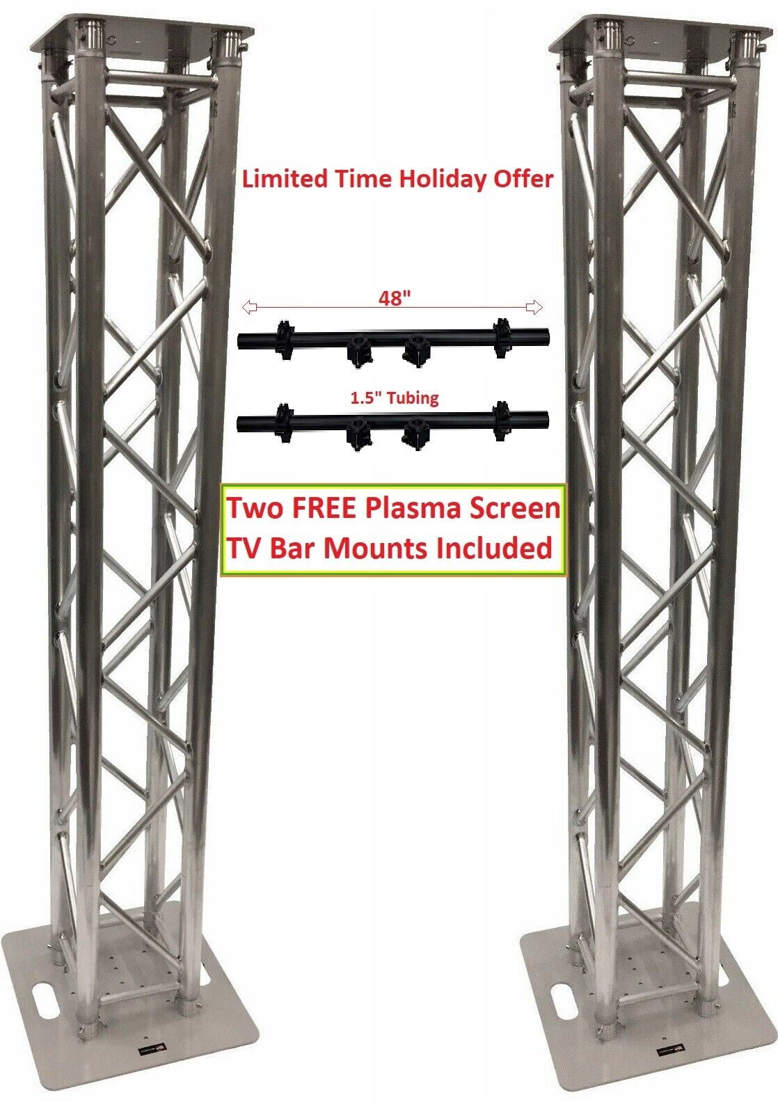 (2)DJ Lighting Aluminum Truss Light Weight Dual 6.56 ft Totem System ...