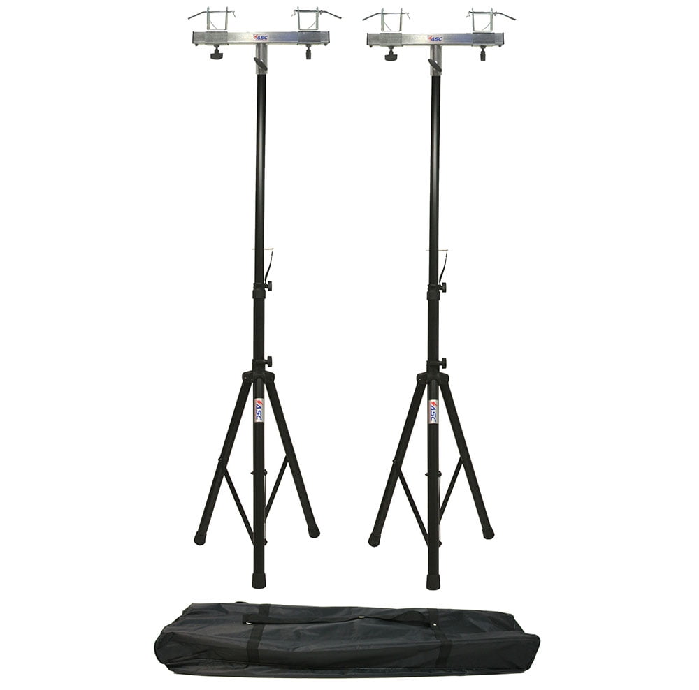(2) DJ Pro Lighting 6 Foot Tripod Light Stand & (2) Square Truss T-Bar ...