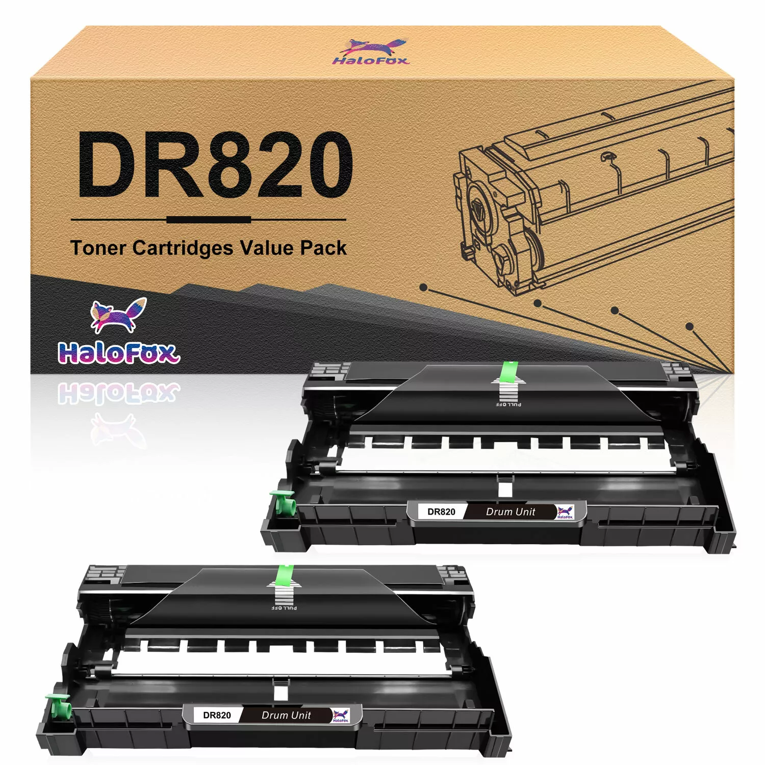 2 DR820 Drum Unit For Brother MFC-L5700DW L5800DW L5850DW MFC-L5900DW ...