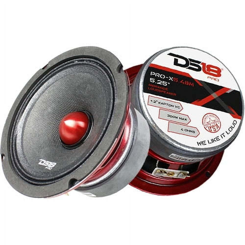 DS18 PRO-X5.4BM 5.25" Midrange Loudspeakers, 2-Pack, 300W Max, 4 Ohm ...