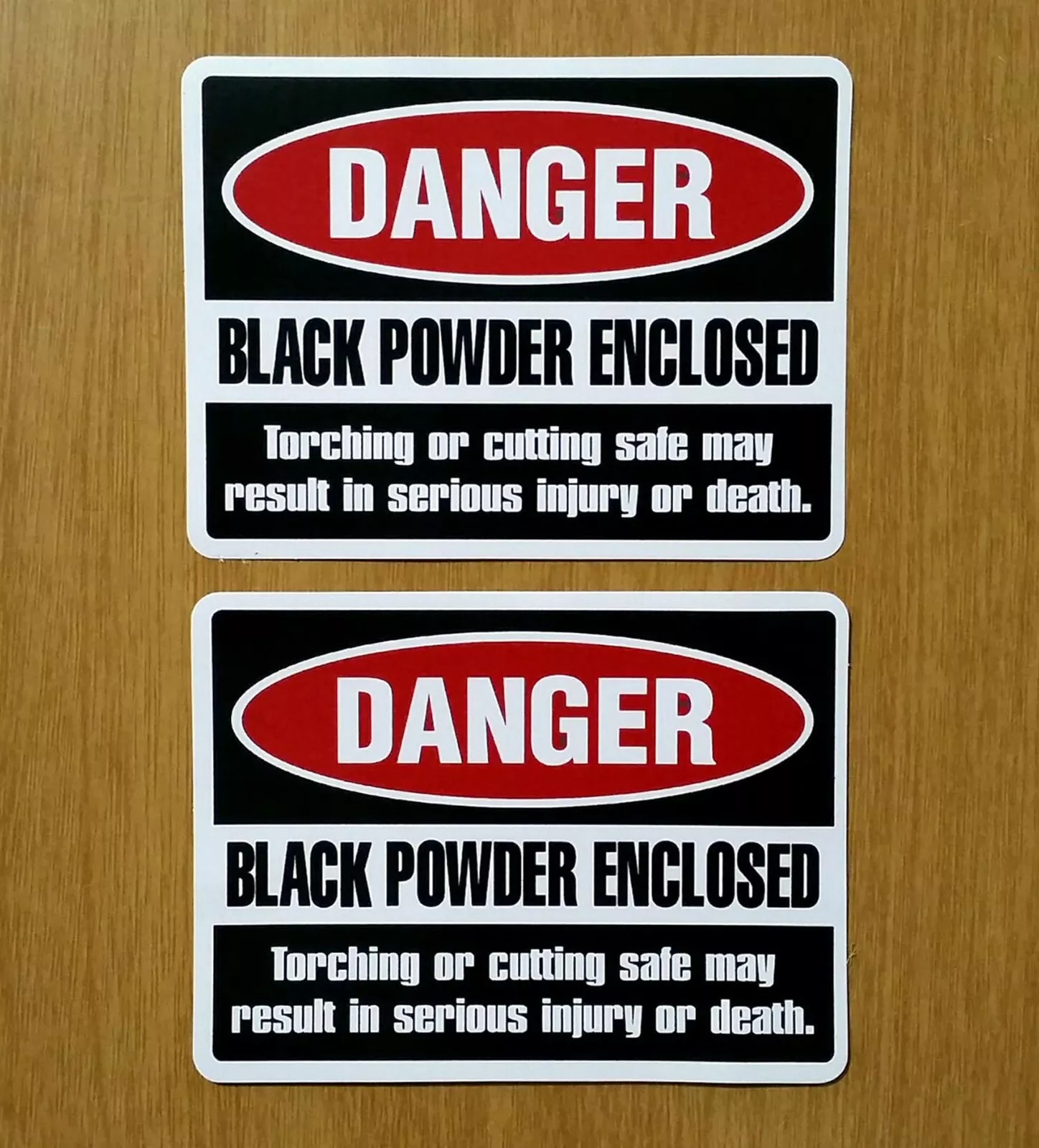 2 Danger Black Powder In Safe 4X3" Warning Stickers Gun Security & Free ...