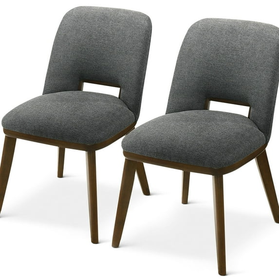 2 Dark Grey Fabric Dining Chairs for Home | Comfortable and Functional ...