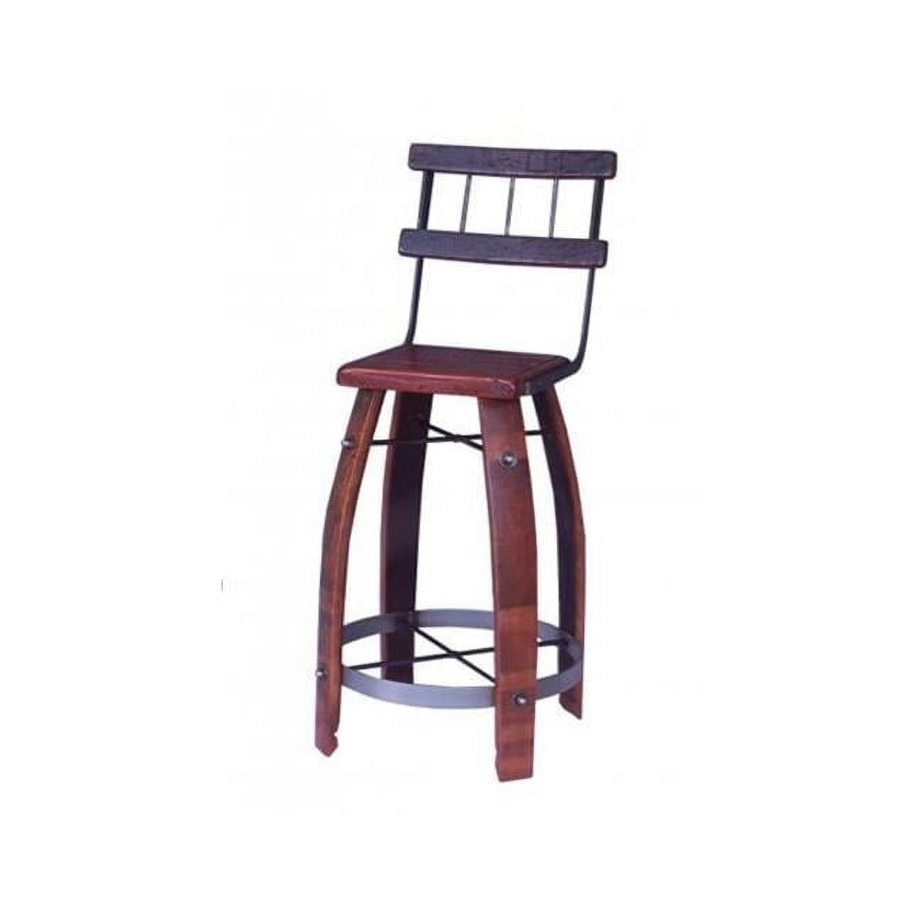 2 Day Designs 169W30 30 in. Wood Stave Stool with Back - Walmart.com