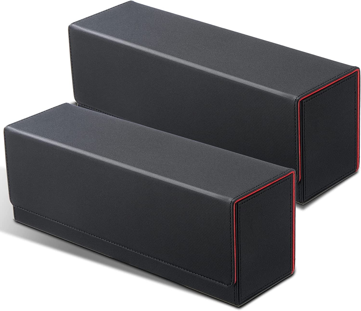 2 Deck Card Storage Boxes for 400+ Cards, Top Loader for TCG MTG, Black ...