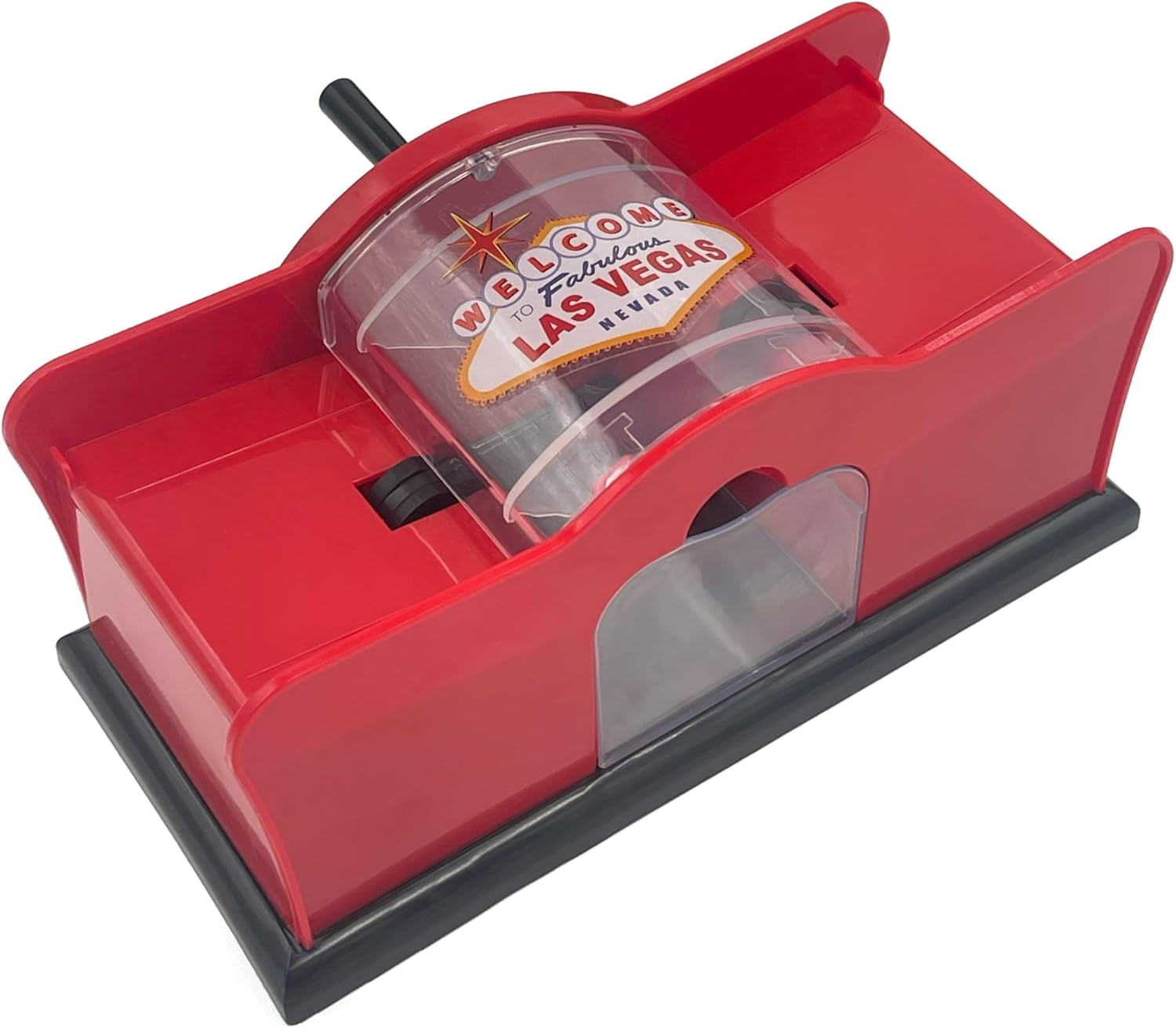 2 Deck Hand Crank "Welcome To Las Vegas" Card Shuffler, Red & Black ...