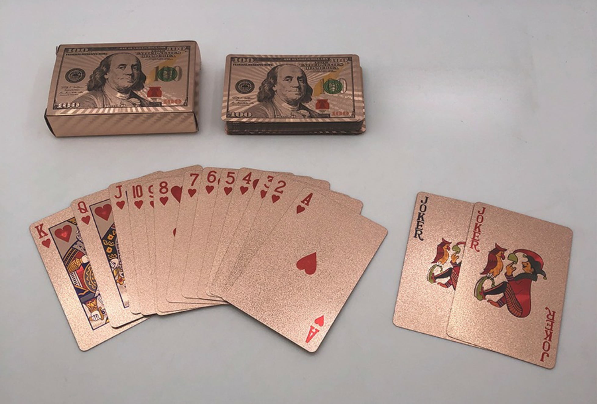 2 Decks Waterproof 24K Foil Playing Cards Collection Rose Gold Diamond ...