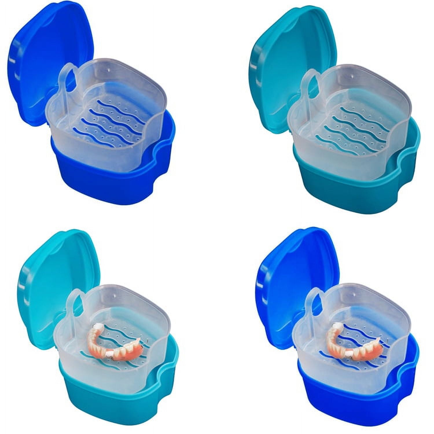 2 Denture Boxes Effective Compact Denture Full Protection Denture Bath ...
