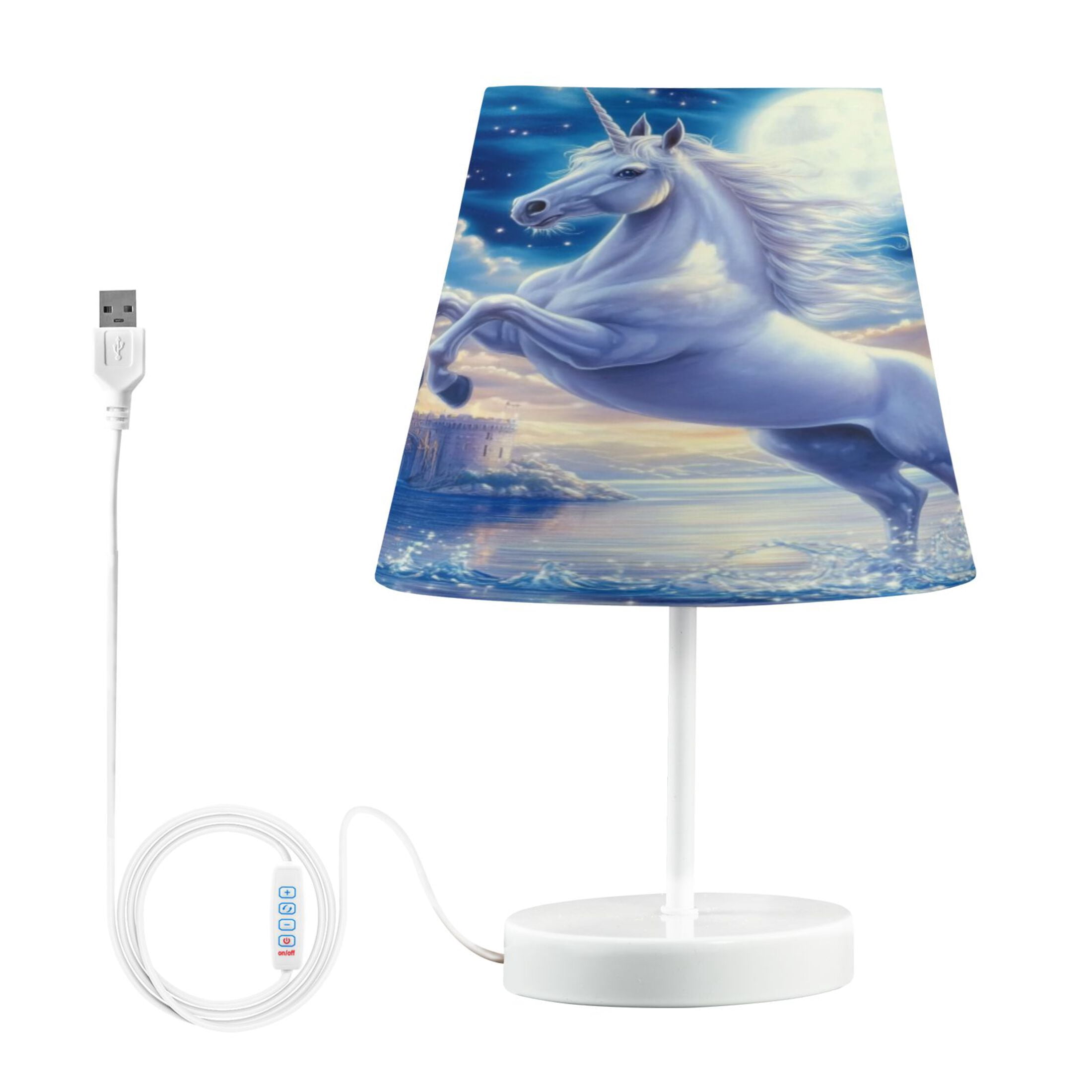 Bedside Table Lamp, Fully Dimmable Lamp with USB Interface Cable for ...