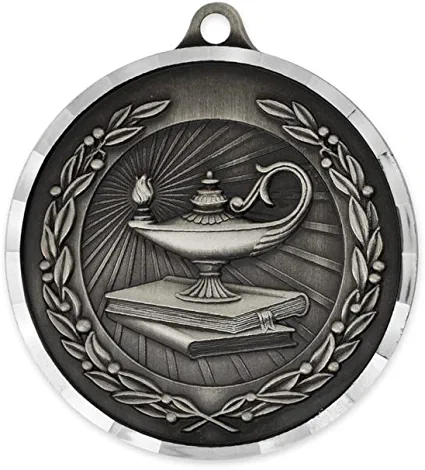 2" Diamond Cut Lamp of Knowledge Award Medal - Walmart.com