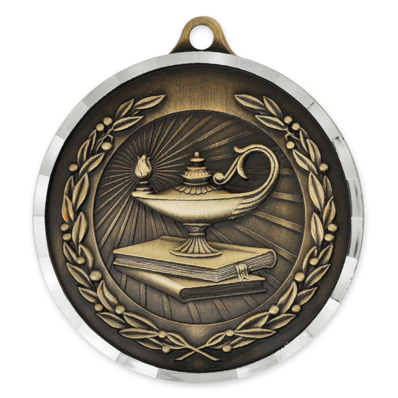 2" Diamond Cut Lamp of Knowledge Award Medal - Walmart.com