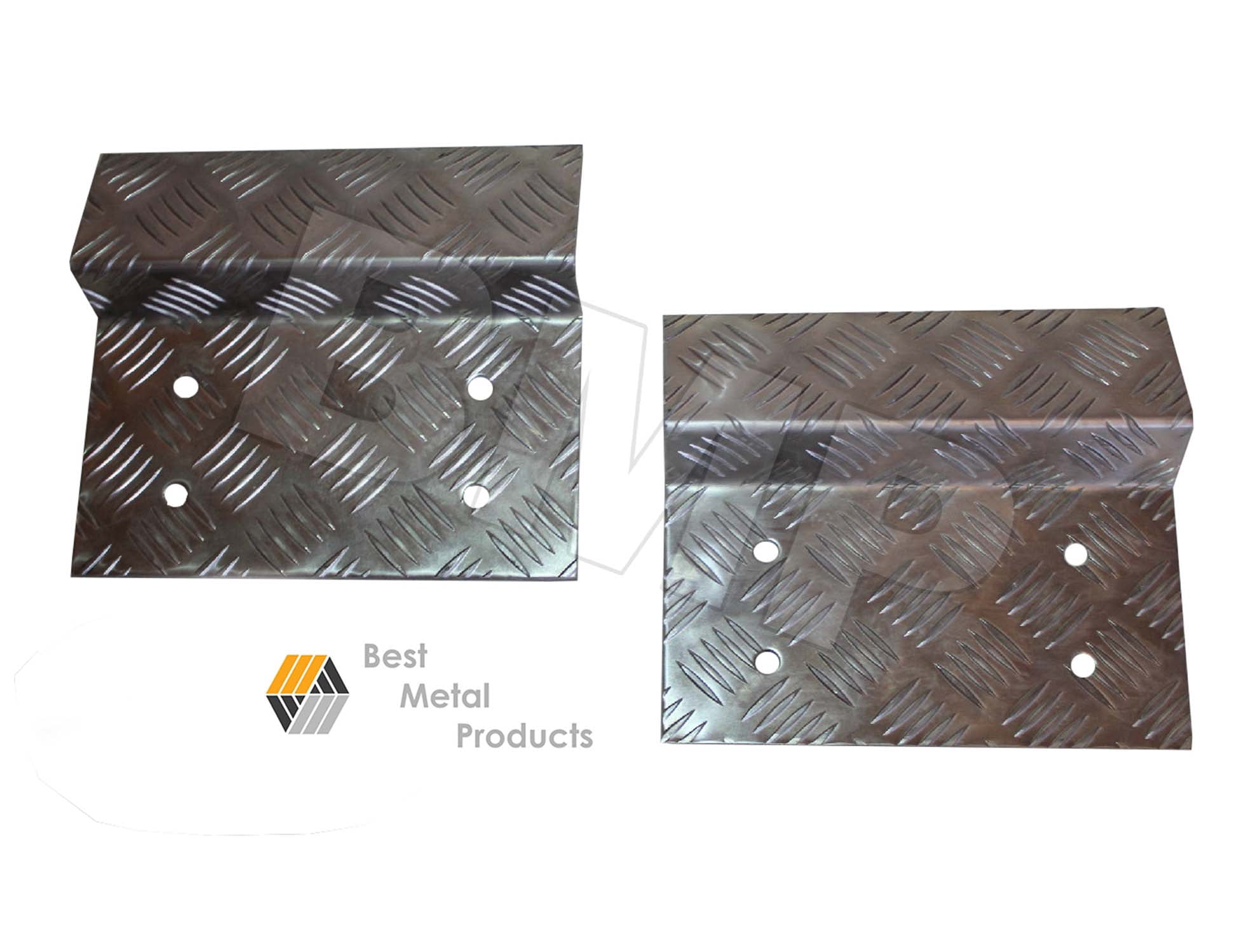 2 Diamond Plate Aluminum Loading Ramp End kits (Truck bed ramps. Bolts ...