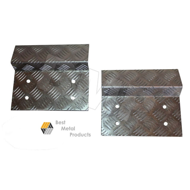 2 Diamond Plate Aluminum Loading Ramp End kits (Truck bed ramps. Bolts ...