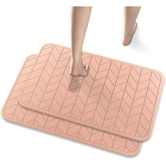 2 Diatomaceous Earth Shower Mat, Stone Bath Mat, Nonslip Absorbent ...