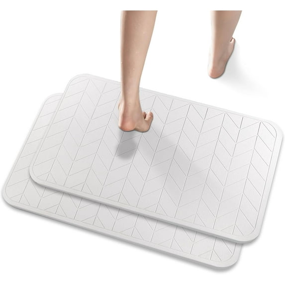 2 Diatomaceous Earth Shower Mat, Stone Bath Mat, Nonslip Absorbent ...