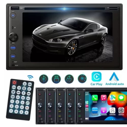 2 Din 6.2" Double Car Multimedia Player Bluetooth Stereo Audio Mirror ...