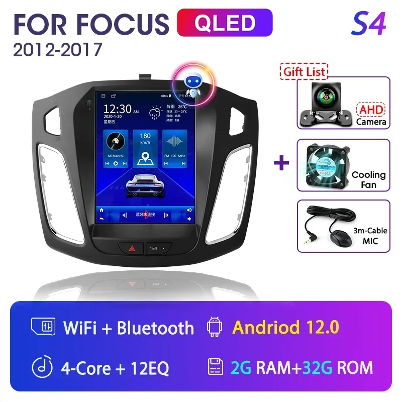 2 Din 9.7" Android 12 Carplay Car Radio for Ford Focus 3 Mk3 2011-2019 ...