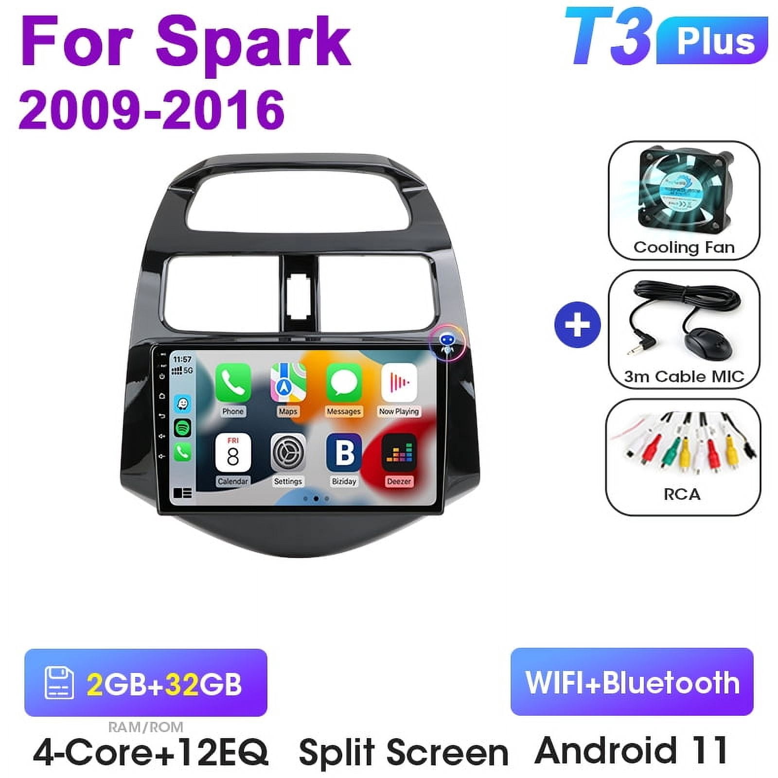 2 Din Android 12 Car Radio For Chevrolet Spark Beat Matiz Creative 2009 ...