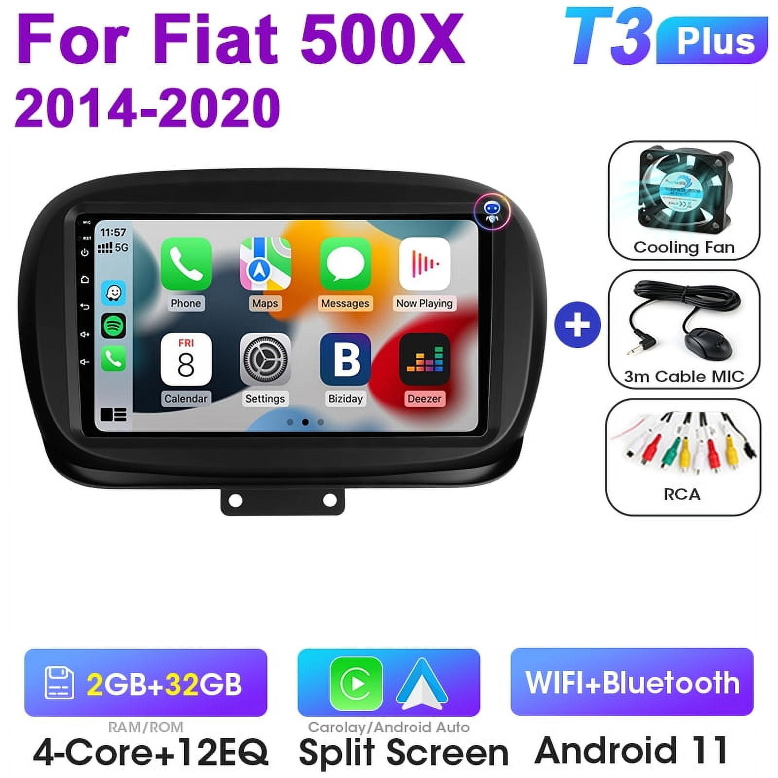 2 Din Android 12 Car Radio For Fiat 500X 2014 - 2020 Multimedia Video Player GPS 4G Carplay Auto ...
