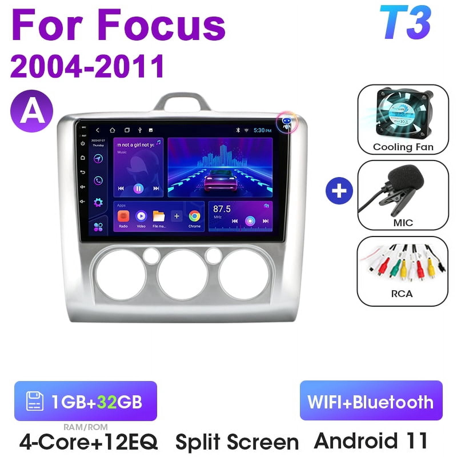 2 Din Android 12 Car Radio For Ford Focus 2 3 Mk2/Mk3 2004-2011 ...
