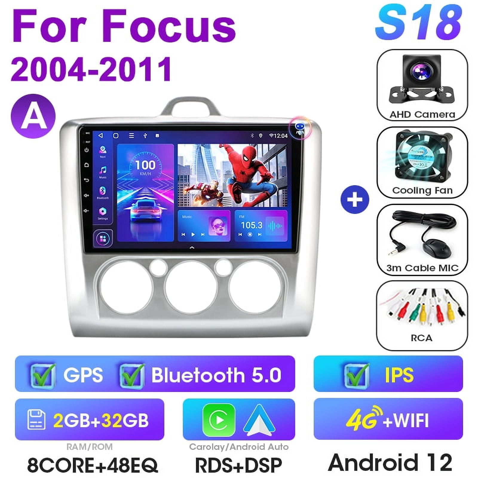 2 Din Android 12 Car Radio For Ford Focus 2 3 Mk2/Mk3 2004-2011 ...