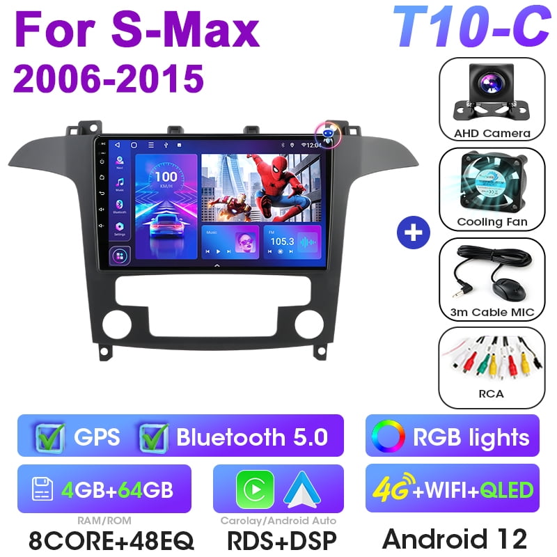 2 Din Android 12 Car Radio For Ford S Max S-MAX 2007 - 2015 Multimedia ...