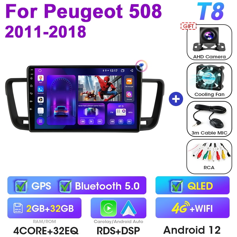 2 Din Android 12 Car Radio For Peugeot 508 2011 -2018 Multimedia Video ...