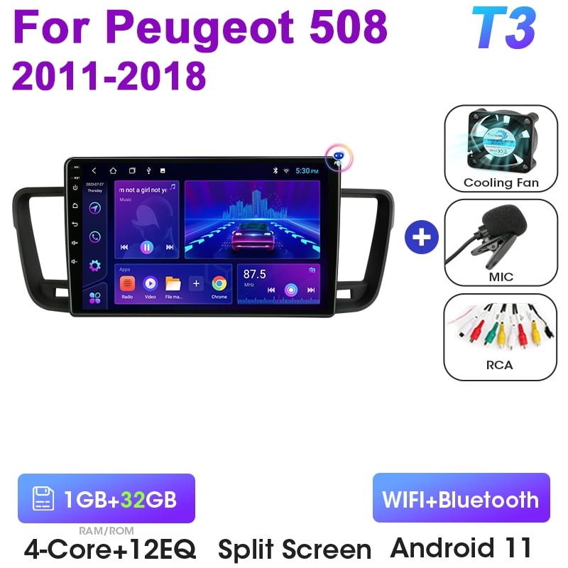 2 Din Android 12 Car Radio For Peugeot 508 2011 -2018 Multimedia Video ...