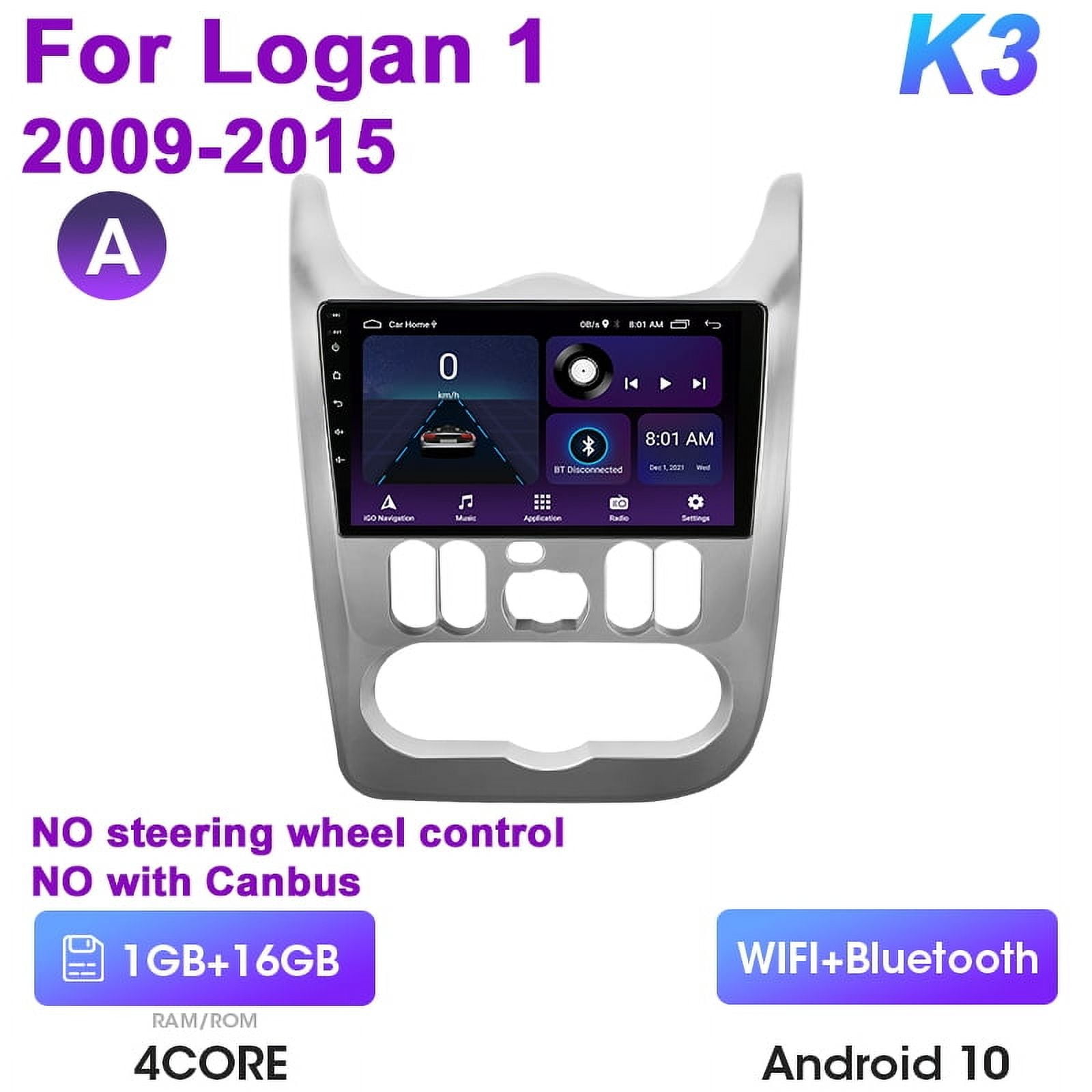 2 Din Android 12 Car Radio For Renault Logan 1 Sandero 2009-2015 Largus ...