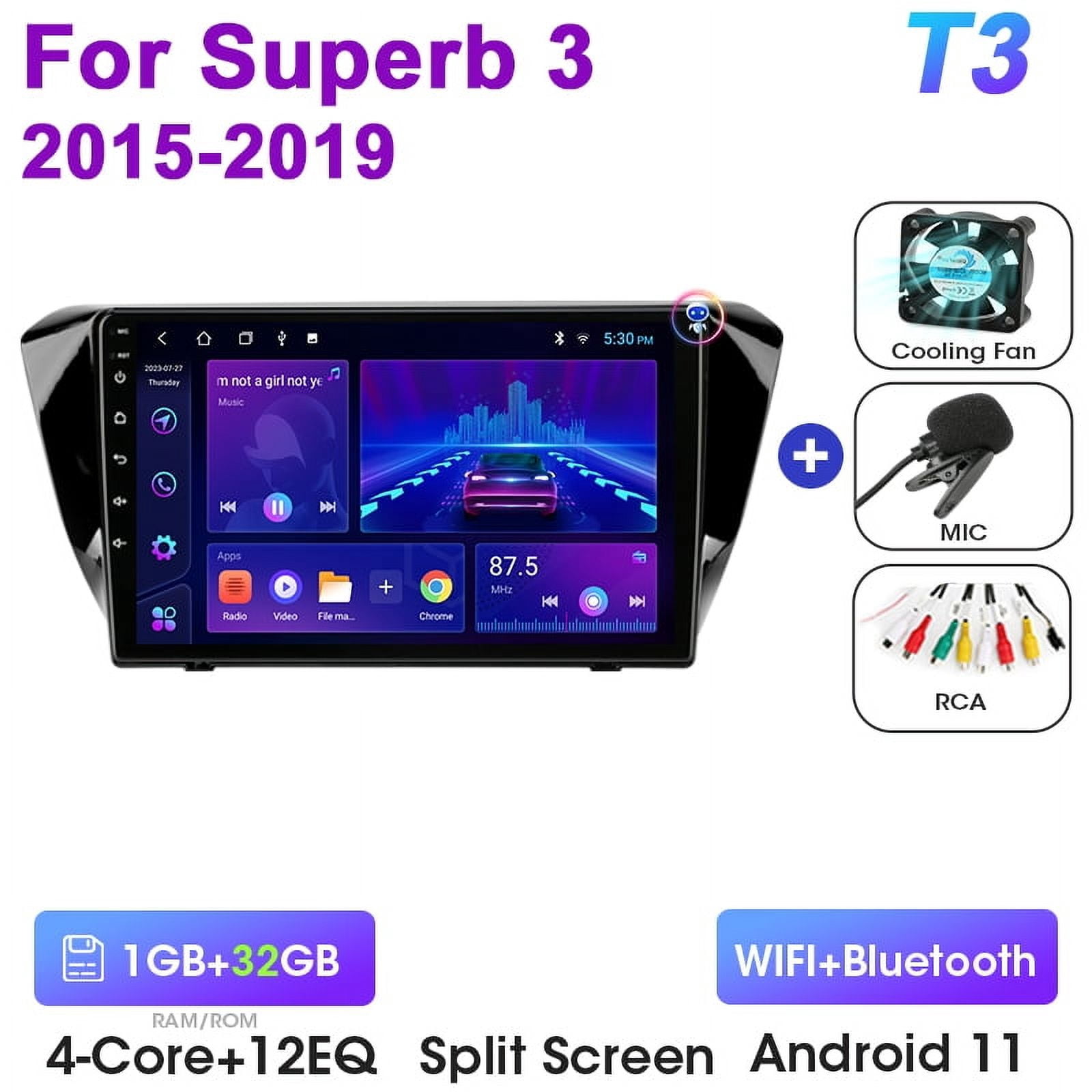 2 Din Android 12 Car Radio For Skoda Superb 3 2015 - 2019 Multimedia ...