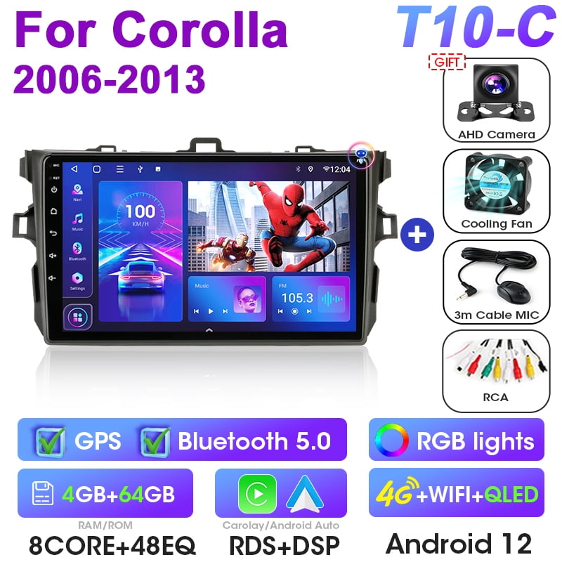 2 Din Android 12 Car Radio For Toyota Corolla E140 150 2006 - 2013 ...