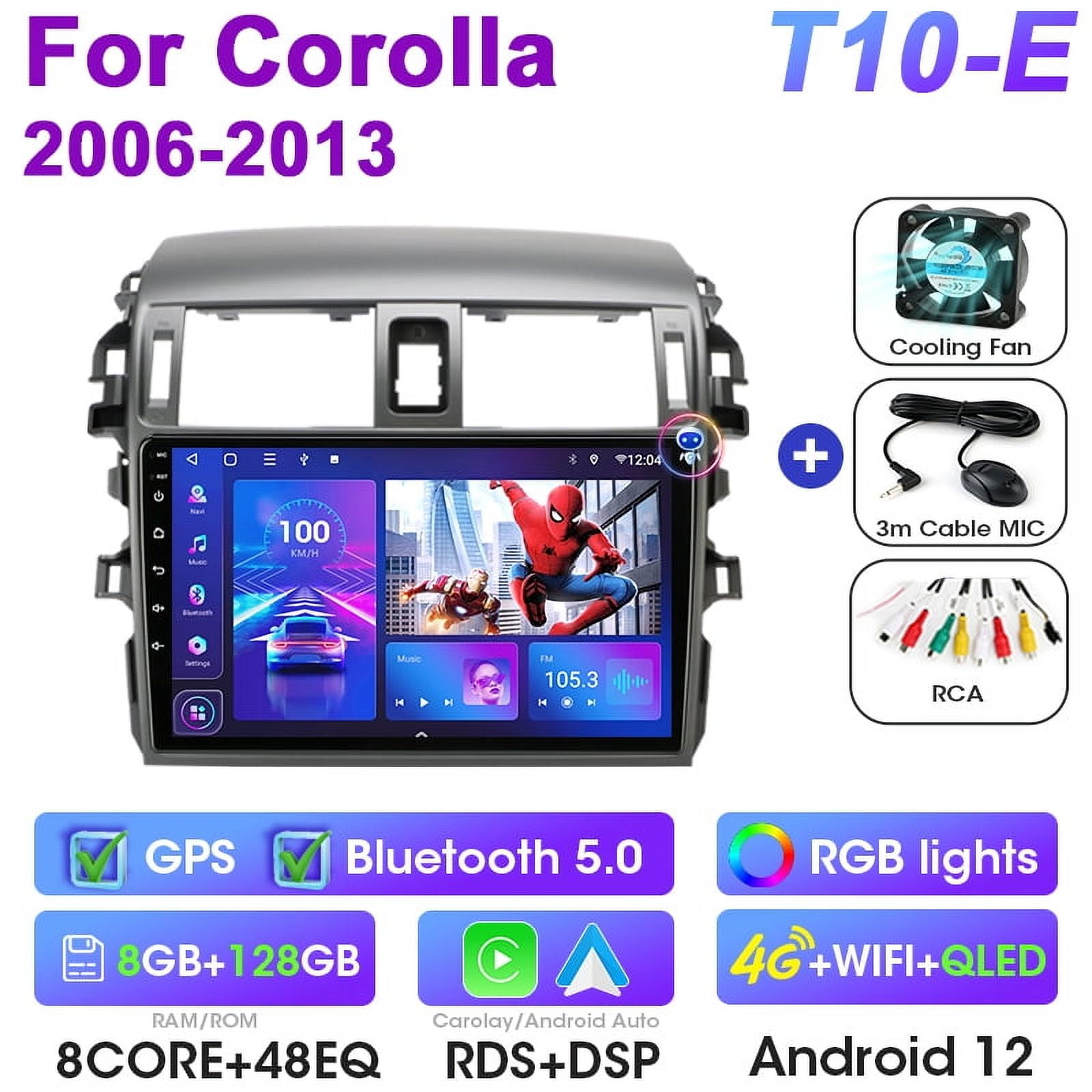 2 Din Android 12 Car Radio For Toyota Corolla E140/150 2006 - 2013 Multimedia Video Player GPS ...