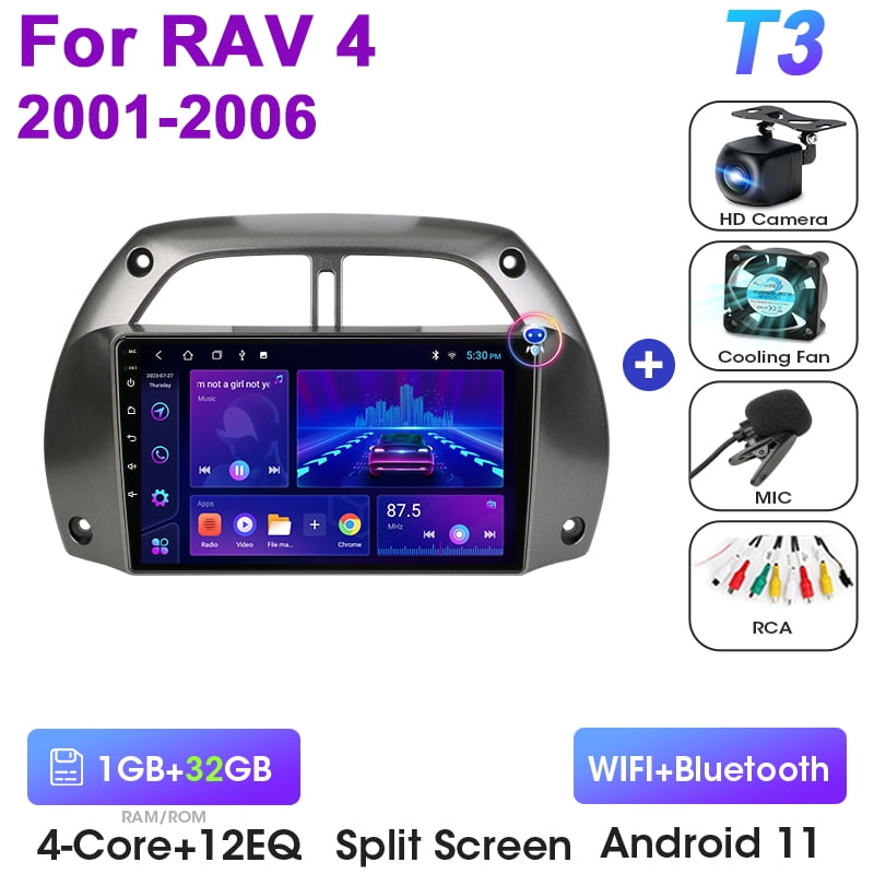 2 Din Android 12 Car Radio For Toyota RAV4 Rav 4 2001 - 2006 Multimedia ...