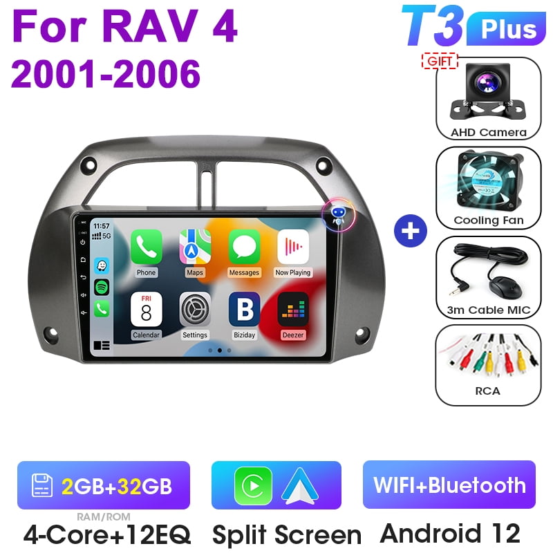 2 Din Android 12 Car Radio For Toyota RAV4 Rav 4 2001 - 2006 Multimedia ...