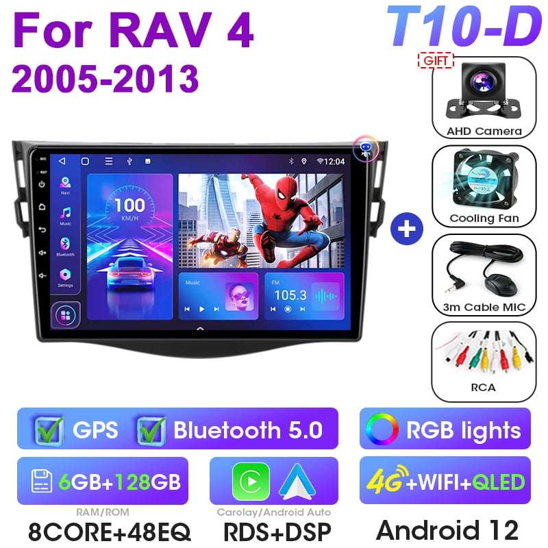 2 Din Android 12 Car Radio For Toyota RAV4 Rav4 2005-2013 Multimedia ...