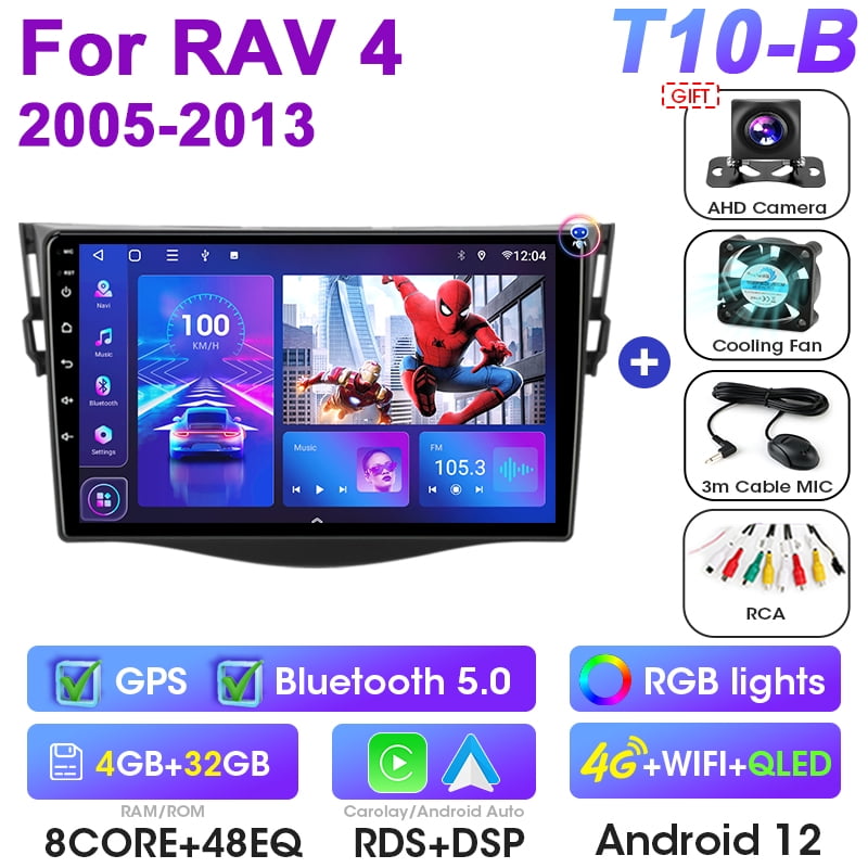 2 Din Android 12 Car Radio For Toyota RAV4 Rav4 2005-2013 Multimedia ...