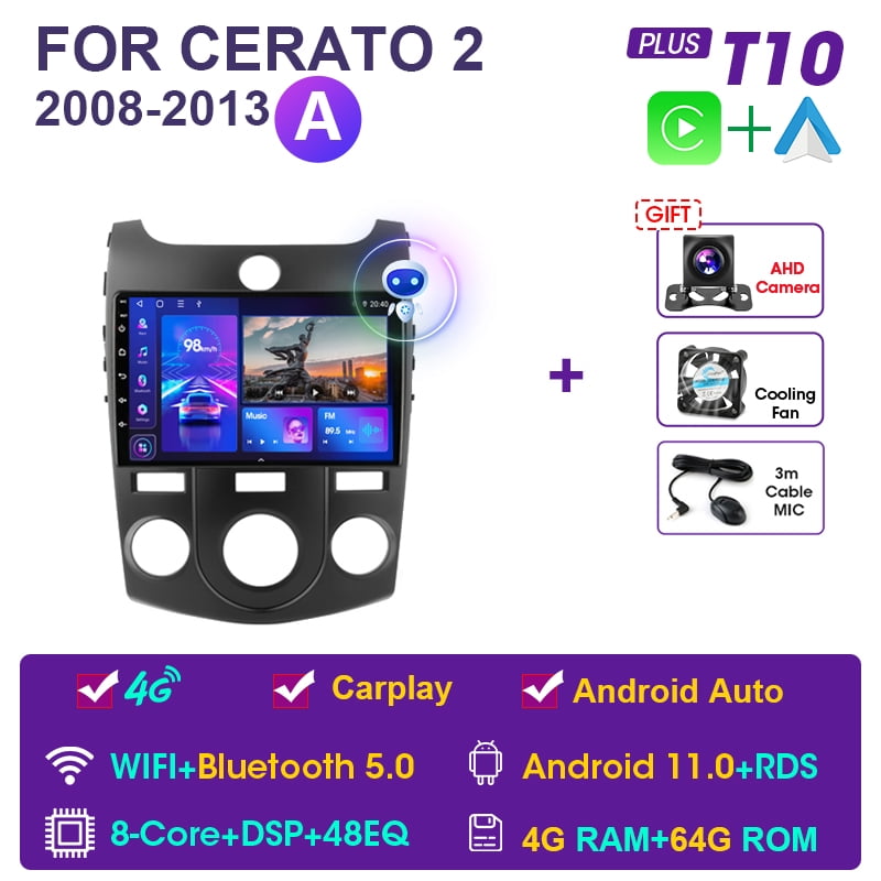 2 Din Android 12 Car Radio Multimedia Video Player Navigation GPS For Kia forte Cerato 2 TD 2008 ...