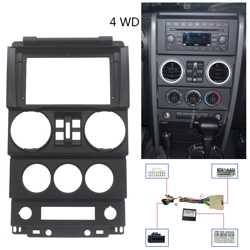 2 Din Android Head Unit Car Radio Frame Kit For JEEP Wrangler 2008 2009 ...