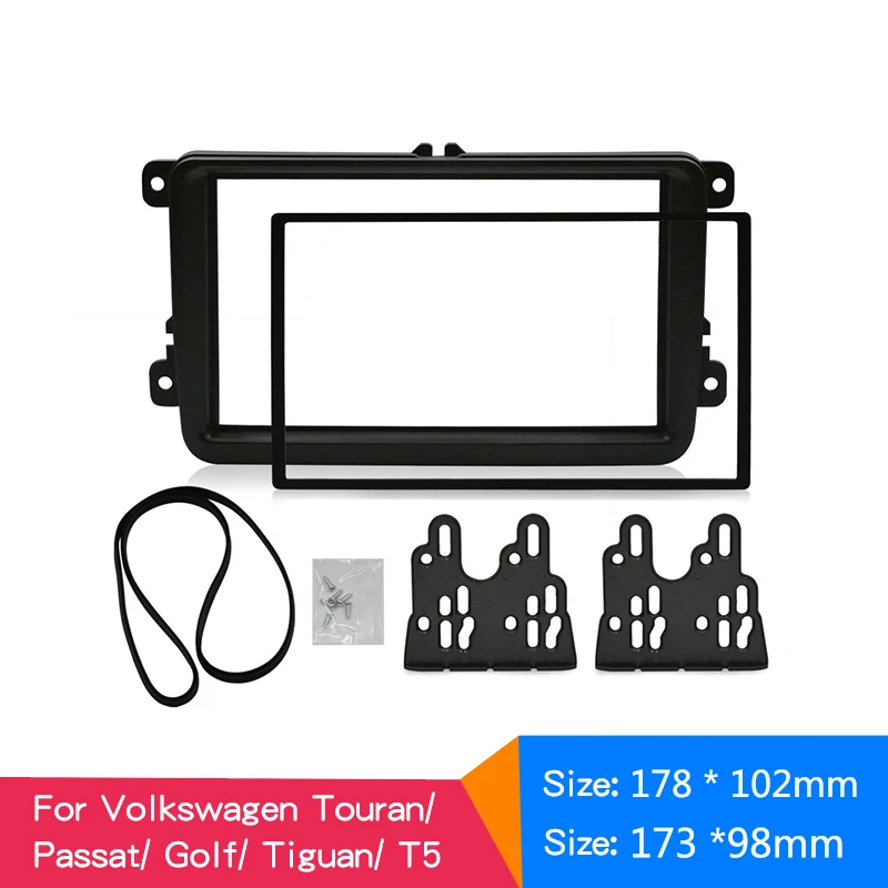 2 Din Car Fascia For VOLKSWAGEN Stereo Panel Dash Mount Installation ...