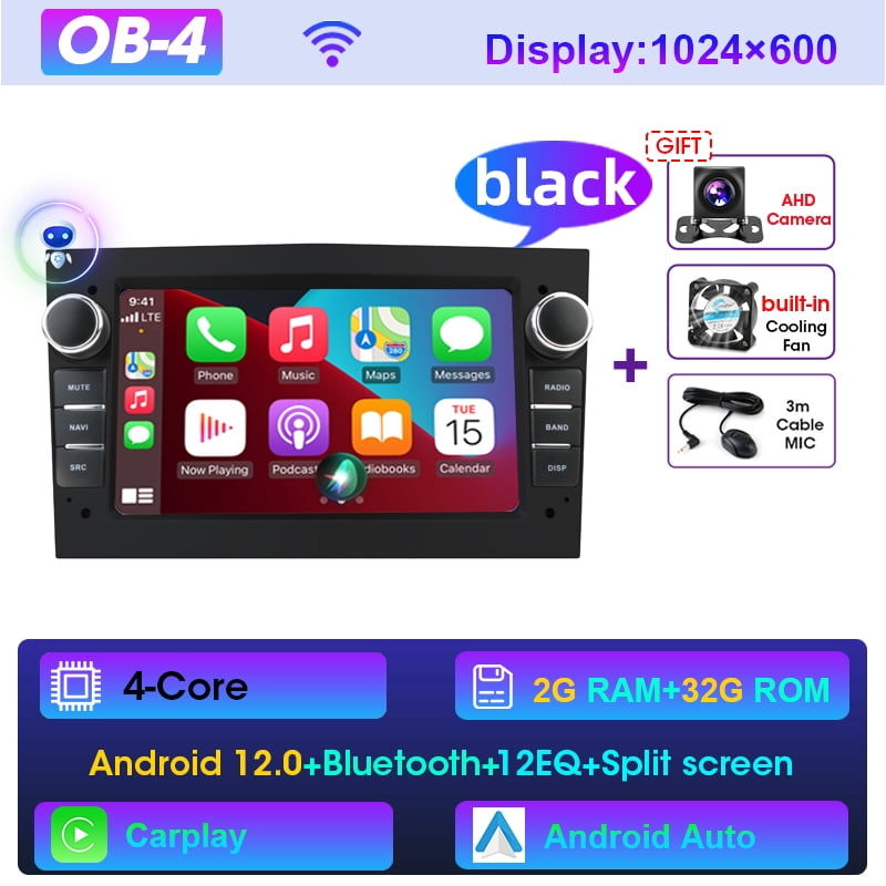 2 Din Car Radio Android 12 For Opel Astra H J 2004 Vectra Vauxhall ...