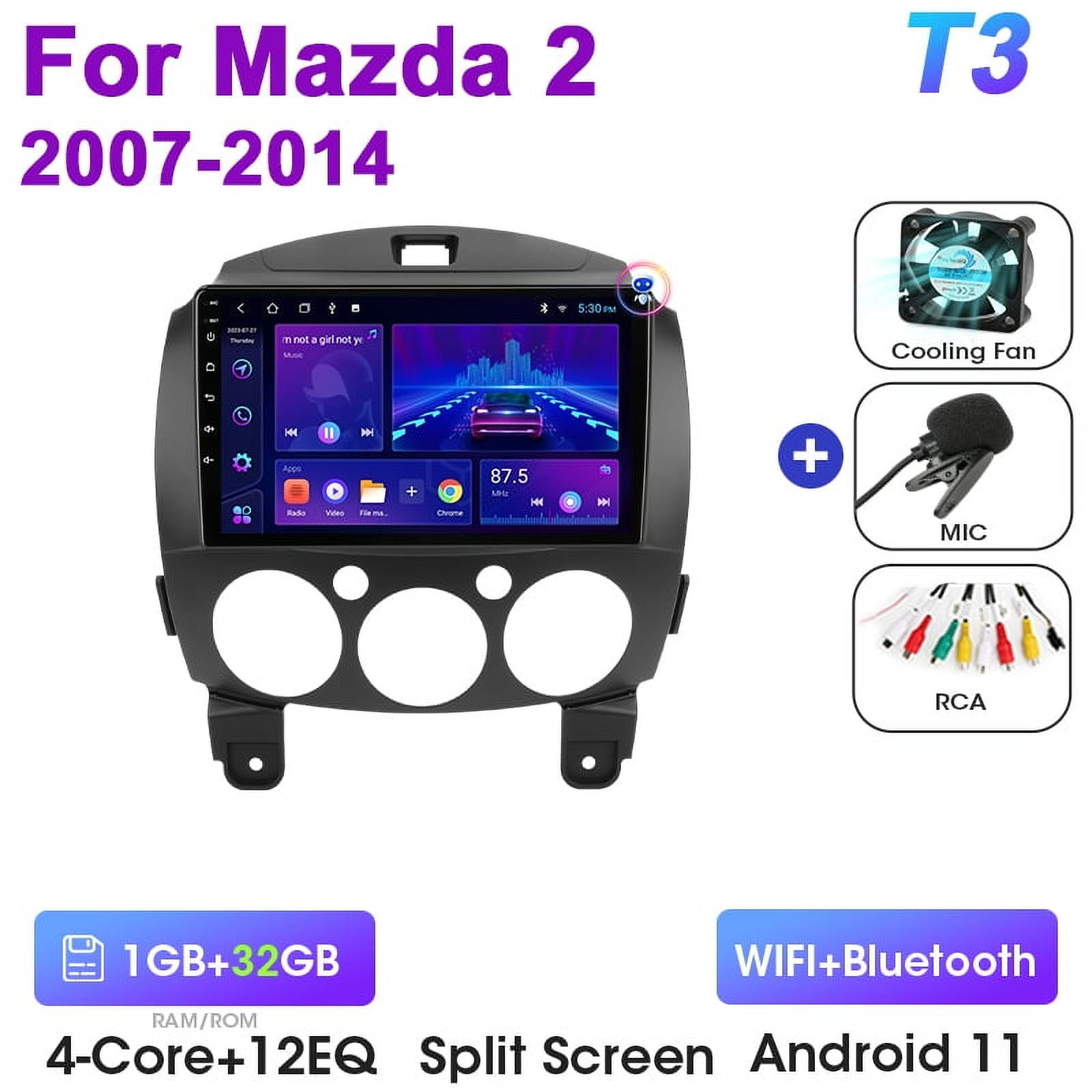2 Din Car Radio For MAZDA 2 Mazda2 2007-2014 Android 12 Multimedia ...