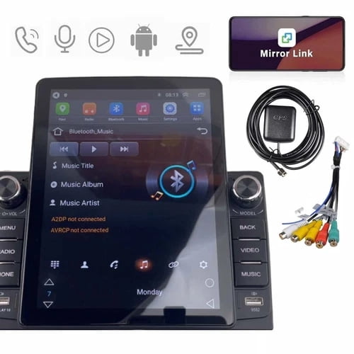 2 Din Vertical Touch Screen 9.5" Car Radio GPS 2+32G FM Bluetooth MP5 ...