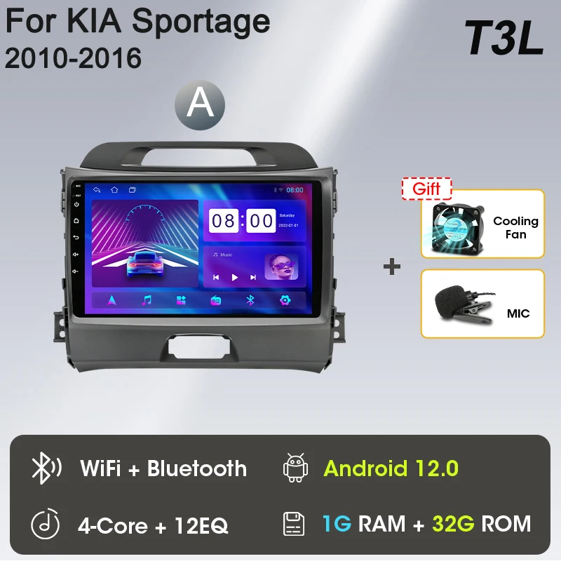 2 Din Wirlelss Carplay Android 12 Car Radio for Kia Sportage 3 2010-2016 Multimedia Player Auto ...