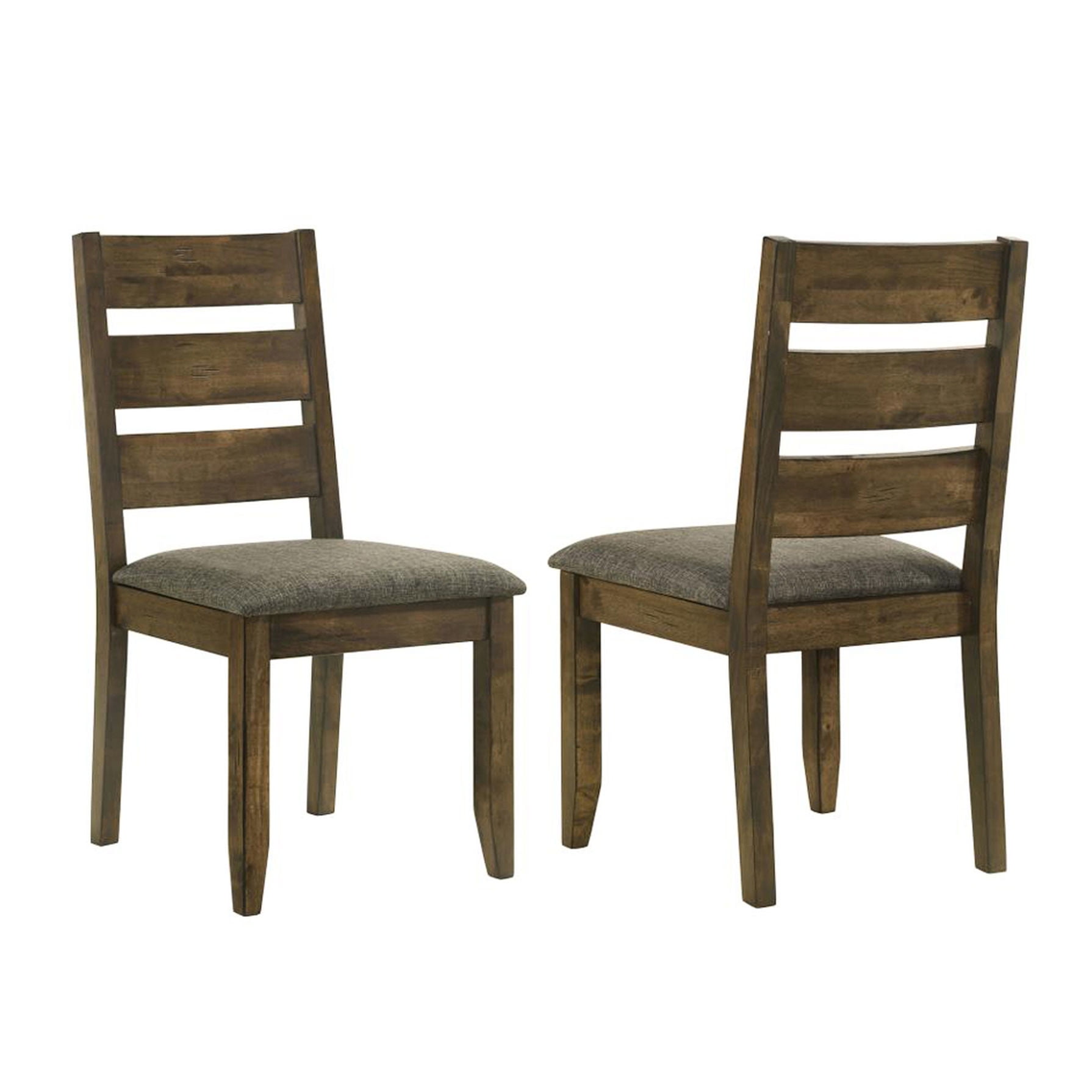 2 Dining Chairs | Cushioned Seats in Brown | Rustic Style with Modern ...