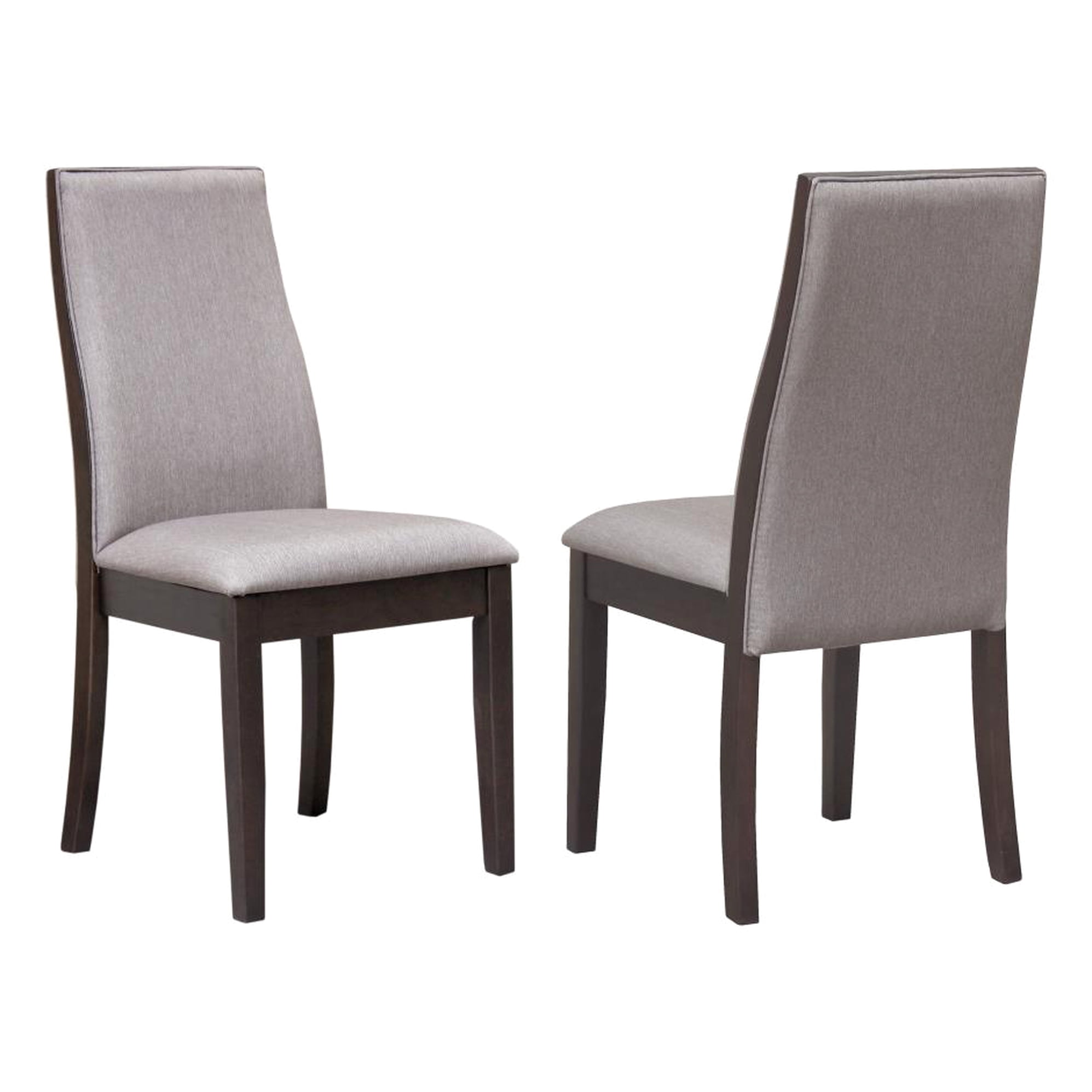 2 Dining Chairs In With Fabric Upholstery And Taupe Seat, Ergonomic ...