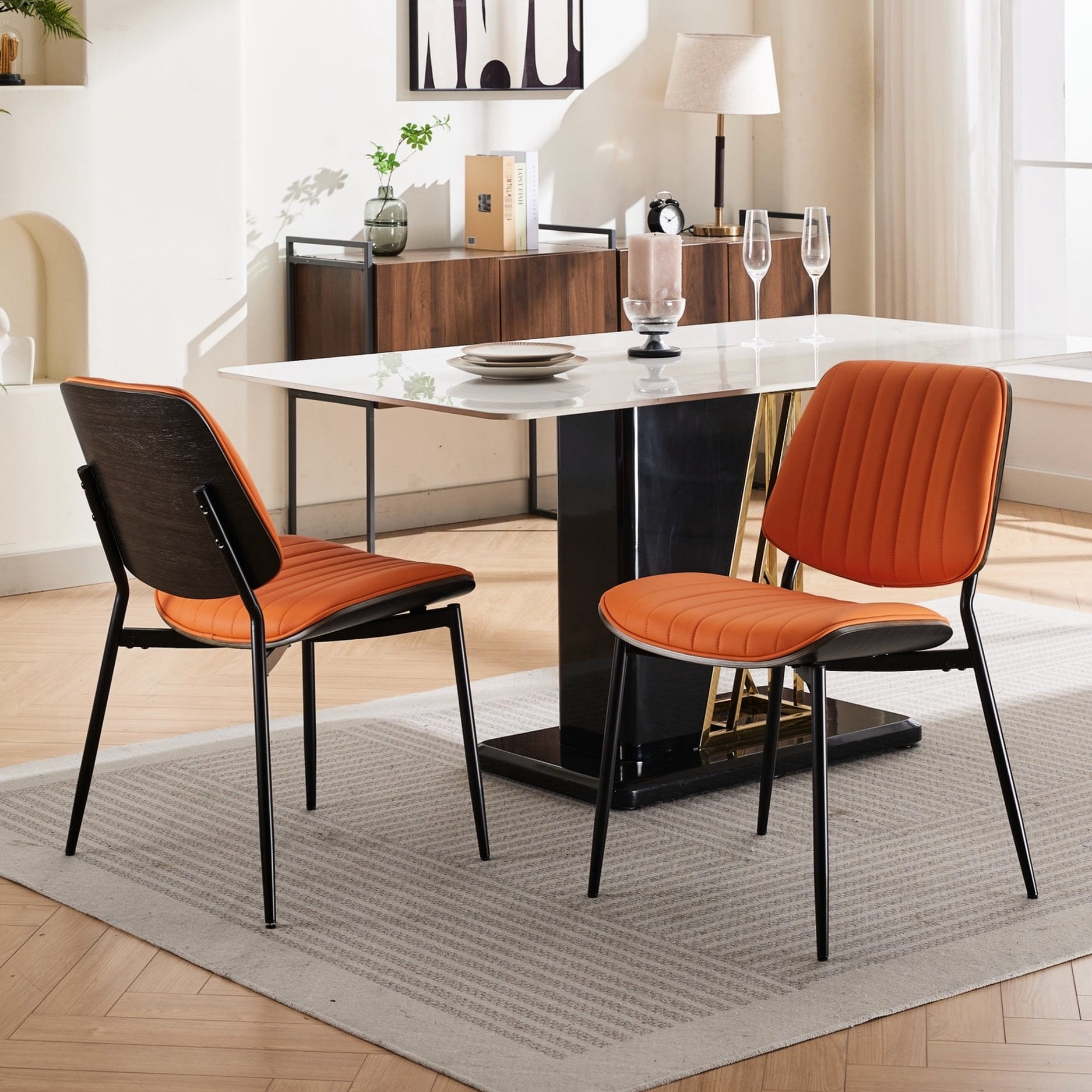 2 Dining Chairs Set | Classic Style for Kitchen | Walnut Bentwood Back ...